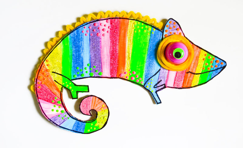 Craft Colorful Chameleons With Free Printable | OOLY