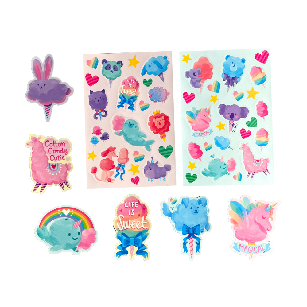 Stickiville Fluffy Cotton Candy Scented Stickers - OOLY