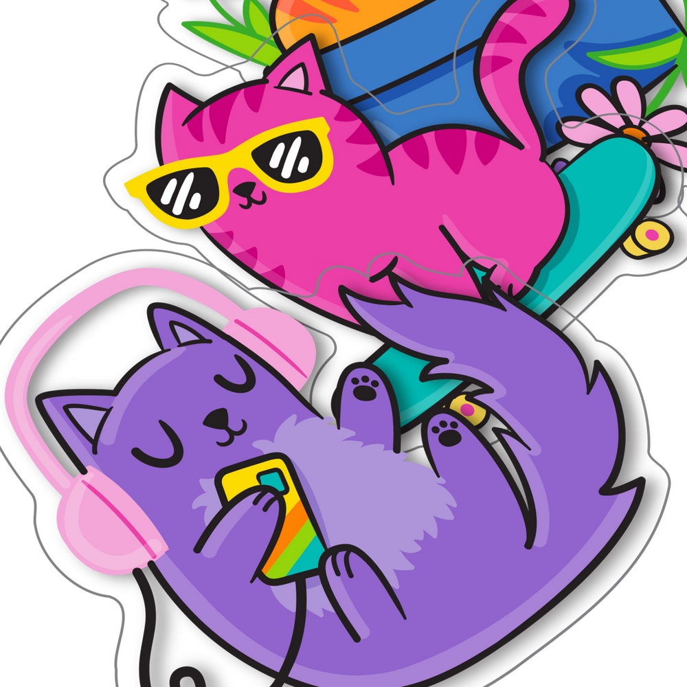 Stickiville Silly Kitties Vinyl Stickers - OOLY