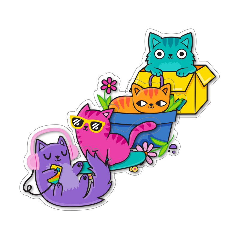 Stickiville Silly Kitties Vinyl Stickers - OOLY