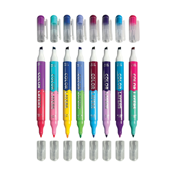 Color Layers Double Ended Layering Markers - Set of 8 - OOLY