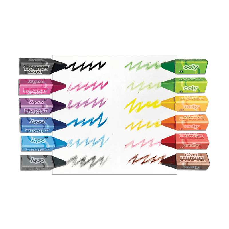 Happy Triangles Jumbo Crayons - Set of 12 - OOLY