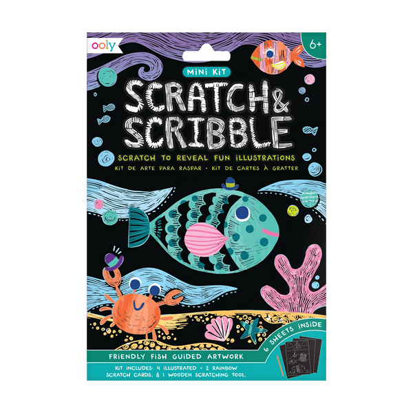 Friendly Fish Scratch and Scribble Mini Scratch Art Kit - OOLY