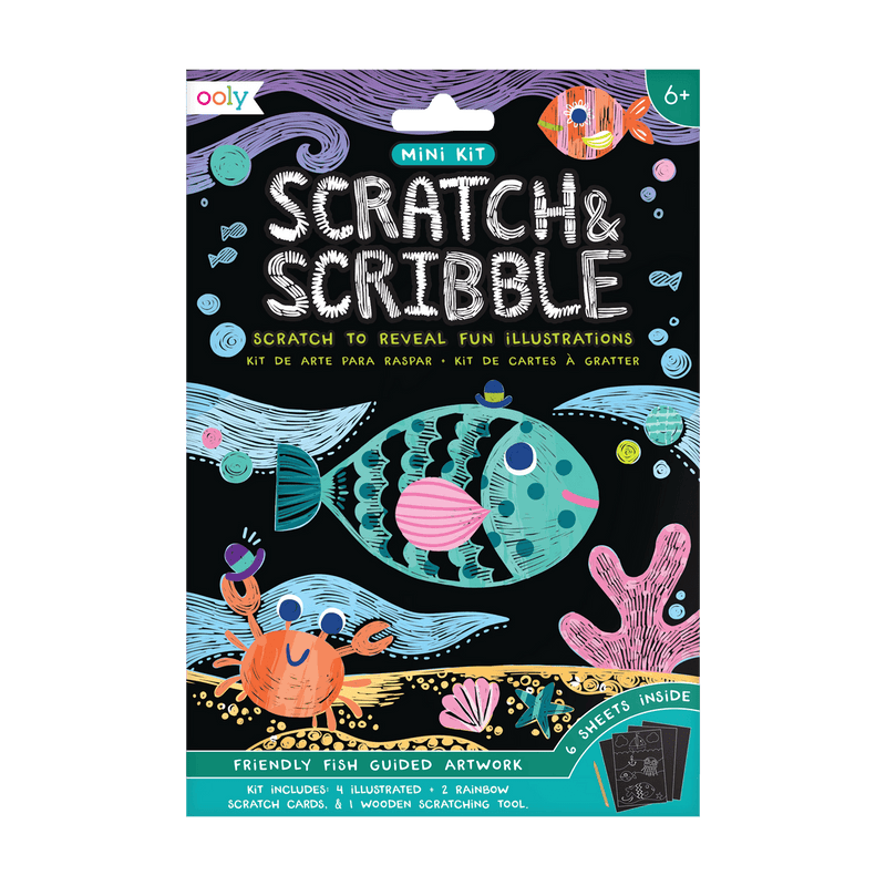 Friendly Fish Scratch and Scribble Mini Scratch Art Kit - OOLY