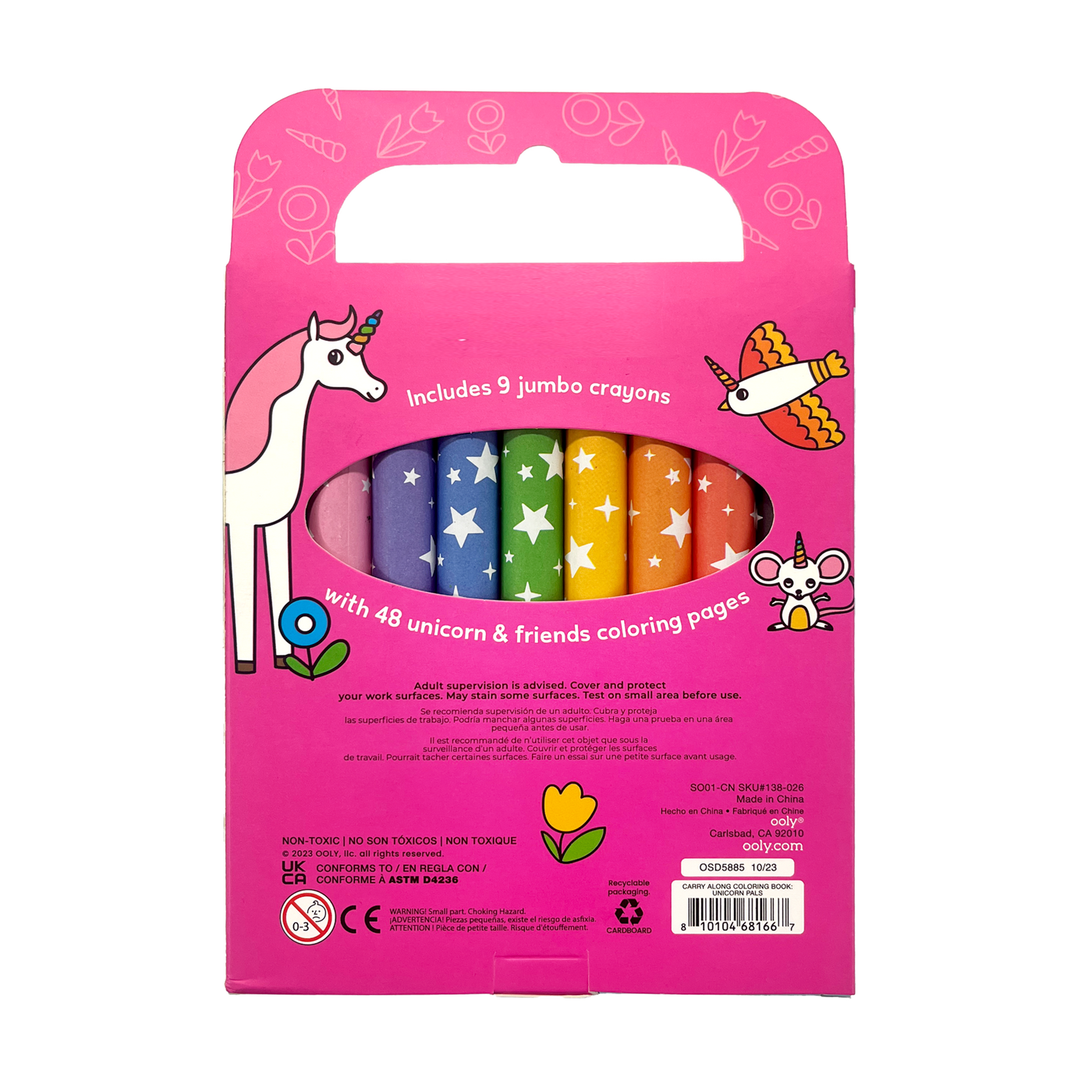 Carry Along! Coloring Book and Crayon Set - Unicorn Pals - Set of 9 - OOLY