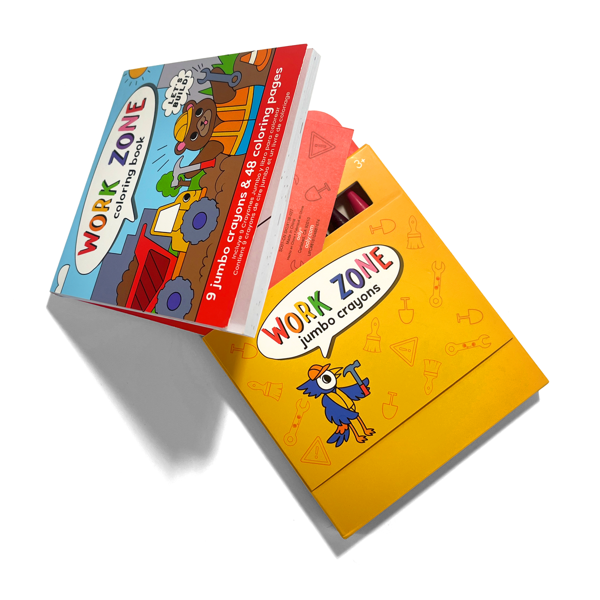 Carry Along! Coloring Book and Crayon Set - Work Zone - OOLY