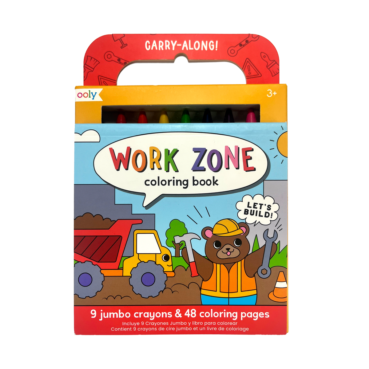 Carry Along! Coloring Book and Crayon Set - Work Zone - OOLY