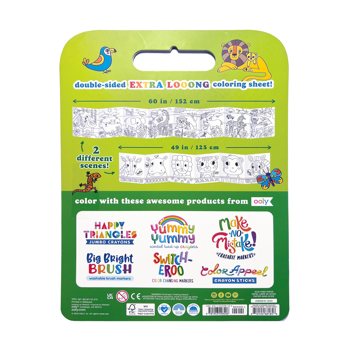 Color-a-Looong Fold Out Giant Coloring Page - Safari - 5ft - OOLY