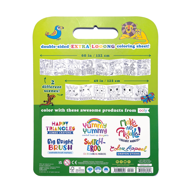 Color-a-Looong Fold Out Giant Coloring Page - Safari - 5ft - OOLY