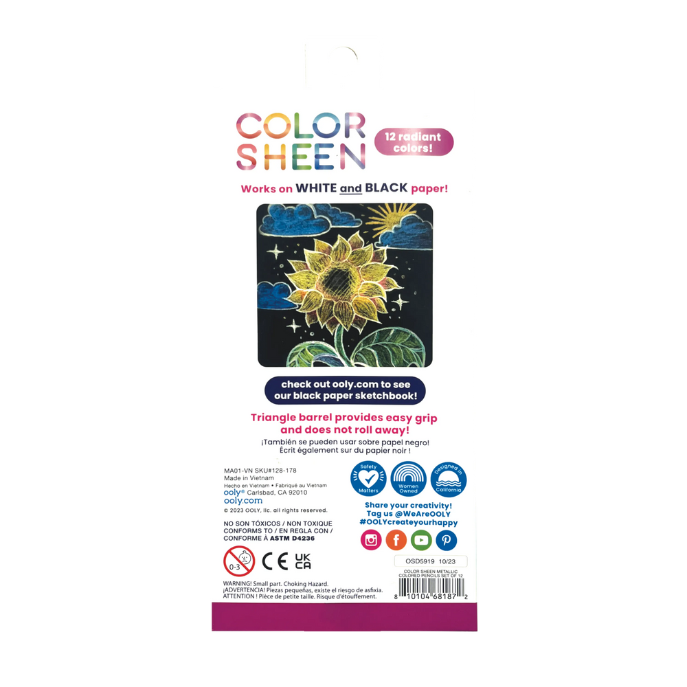 Color Sheen Metallic Colored Pencils - Set of 12 - OOLY