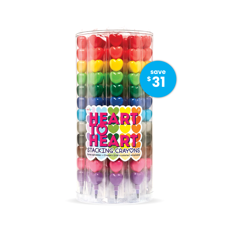 Heart to Heart Stacking Crayons - Classroom Bundle - OOLY