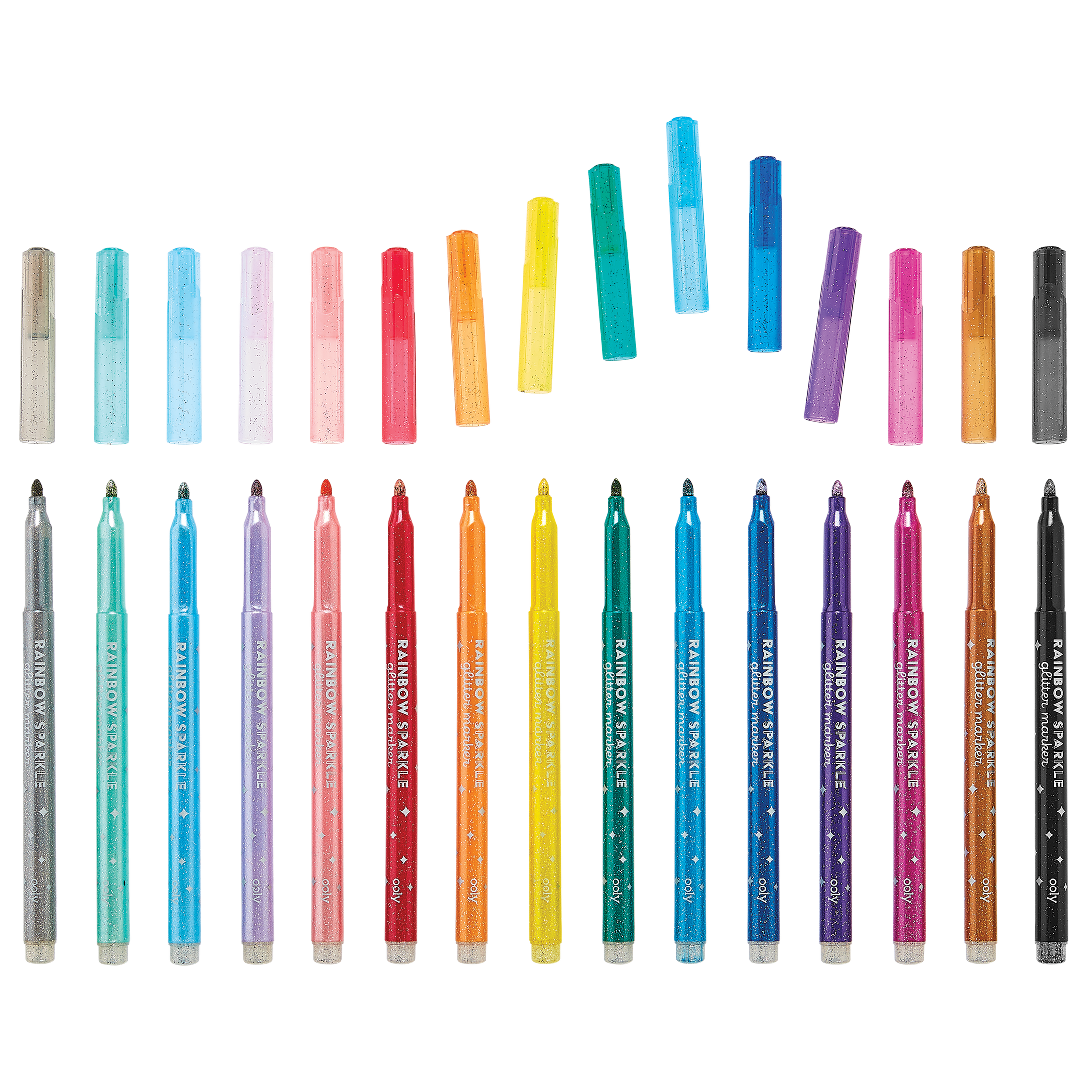 Rainbow Sparkle Glitter Markers - Set of 15 - OOLY