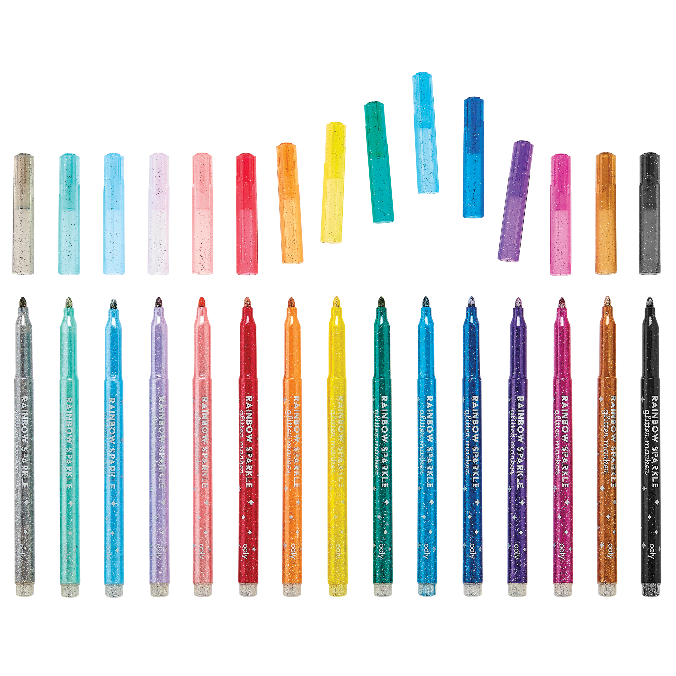 Rainbow Sparkle Glitter Markers - Set of 15 - OOLY