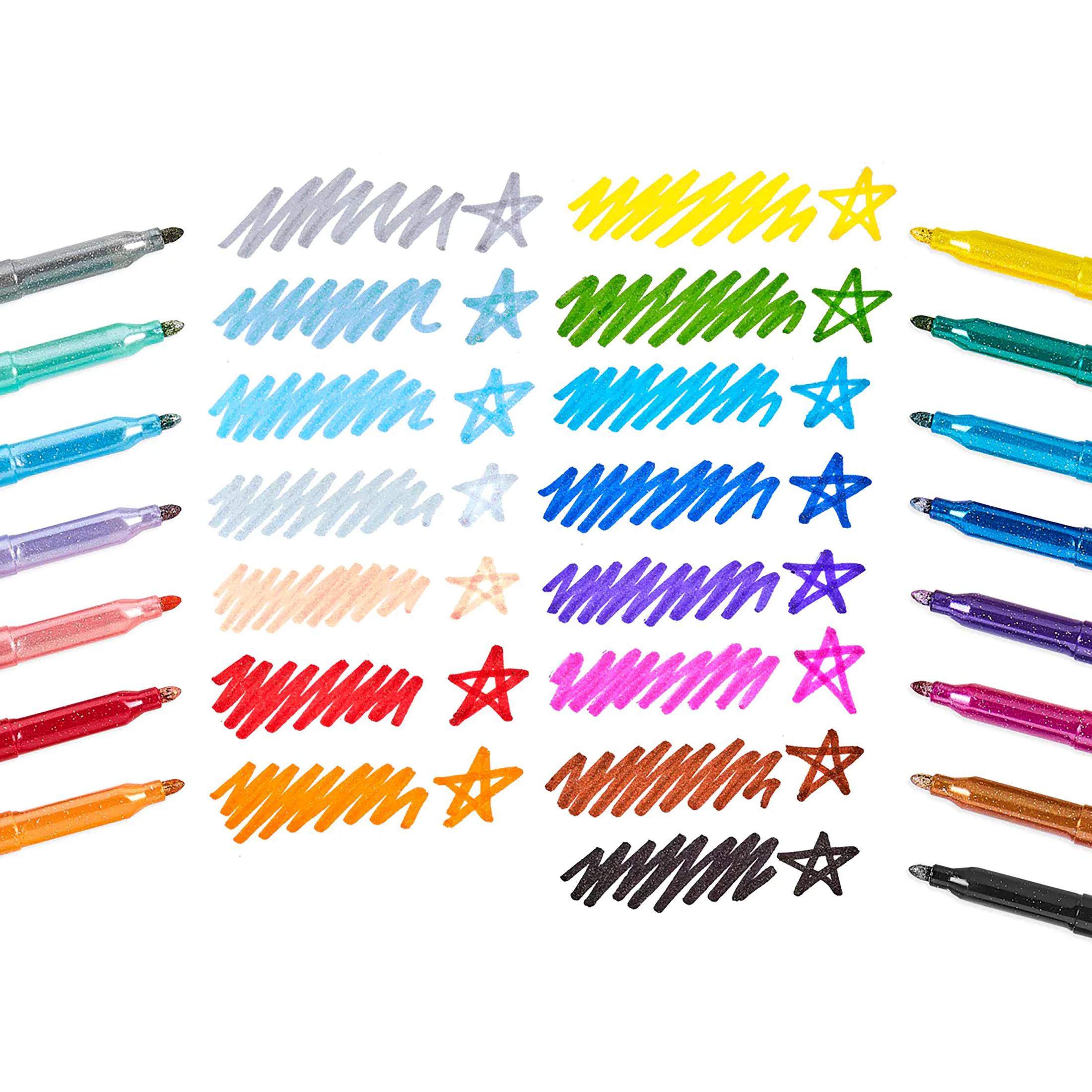 Rainbow Sparkle Glitter Markers - Set of 15 - OOLY