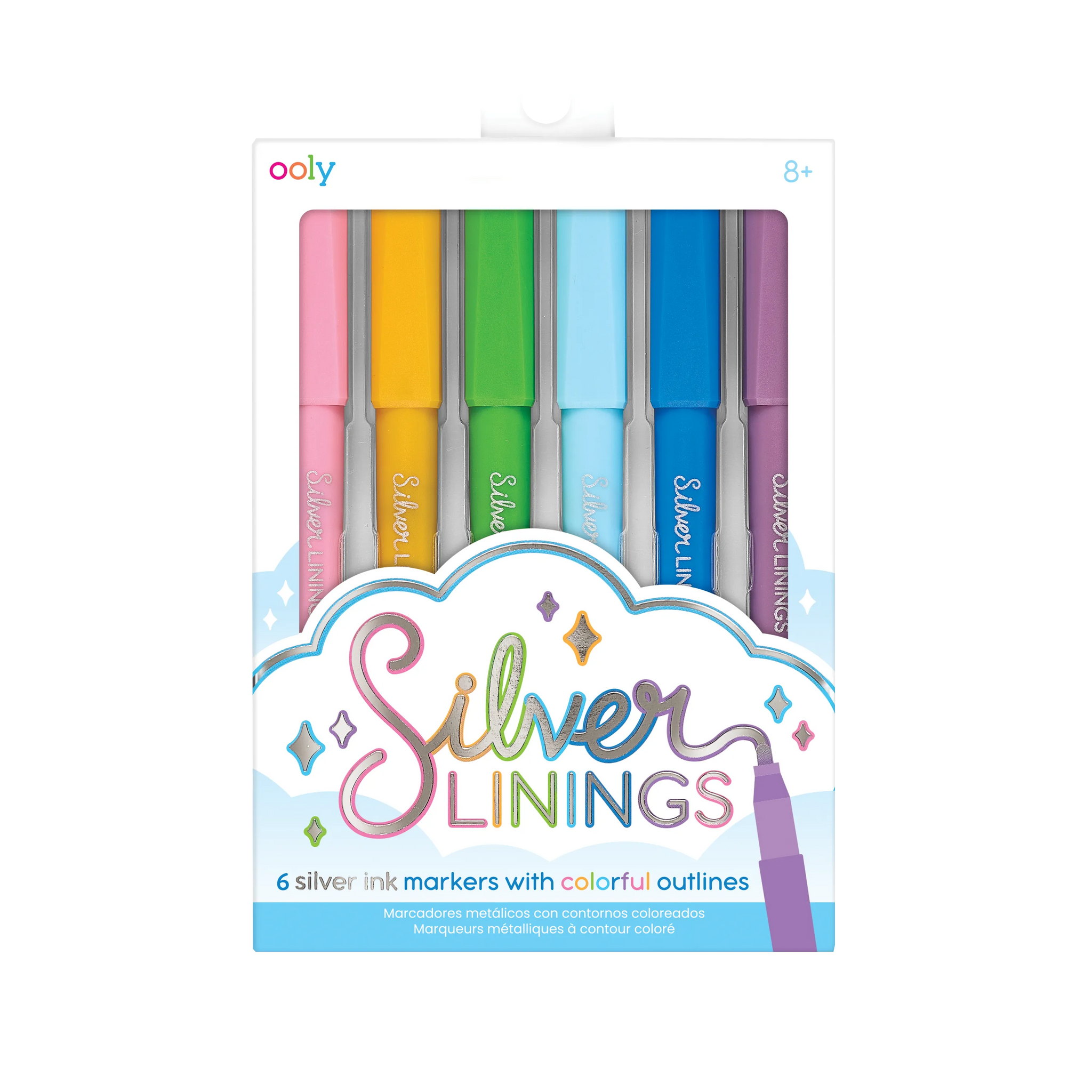 Silver Linings Outline Markers - Set of 6 - OOLY