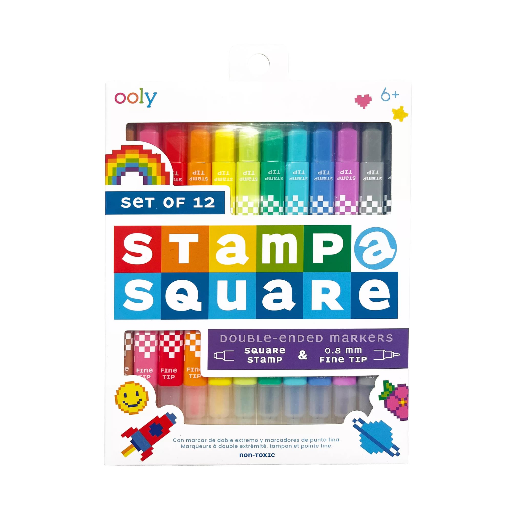 Stamp a Sqaure - Double Ended Markers - Set of 12 - OOLY