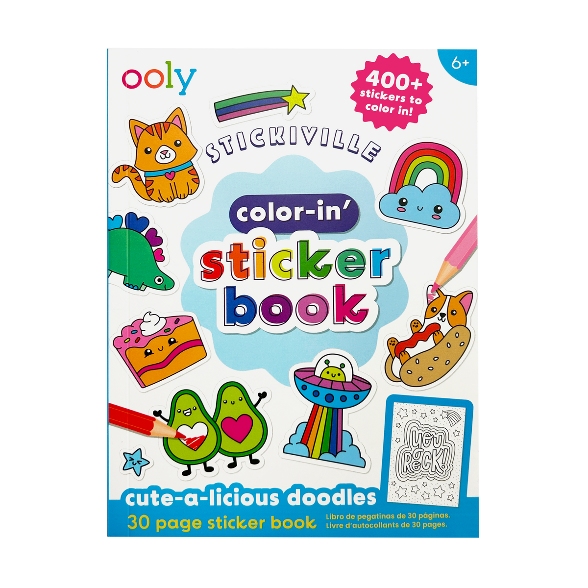 Stickiville Color-In’ Sticker Book: Cute-A-Licious Doodles - OOLY