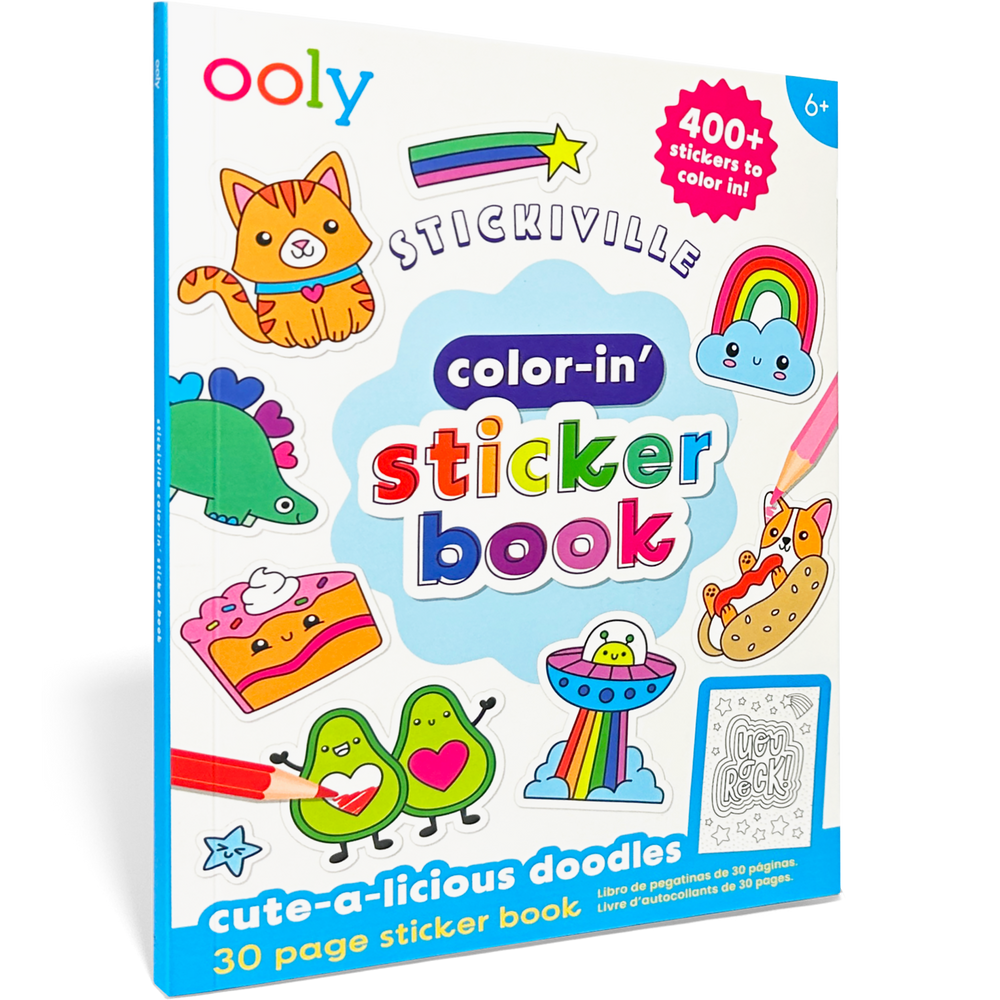 Stickiville Color-In’ Sticker Book: Cute-A-Licious Doodles - OOLY