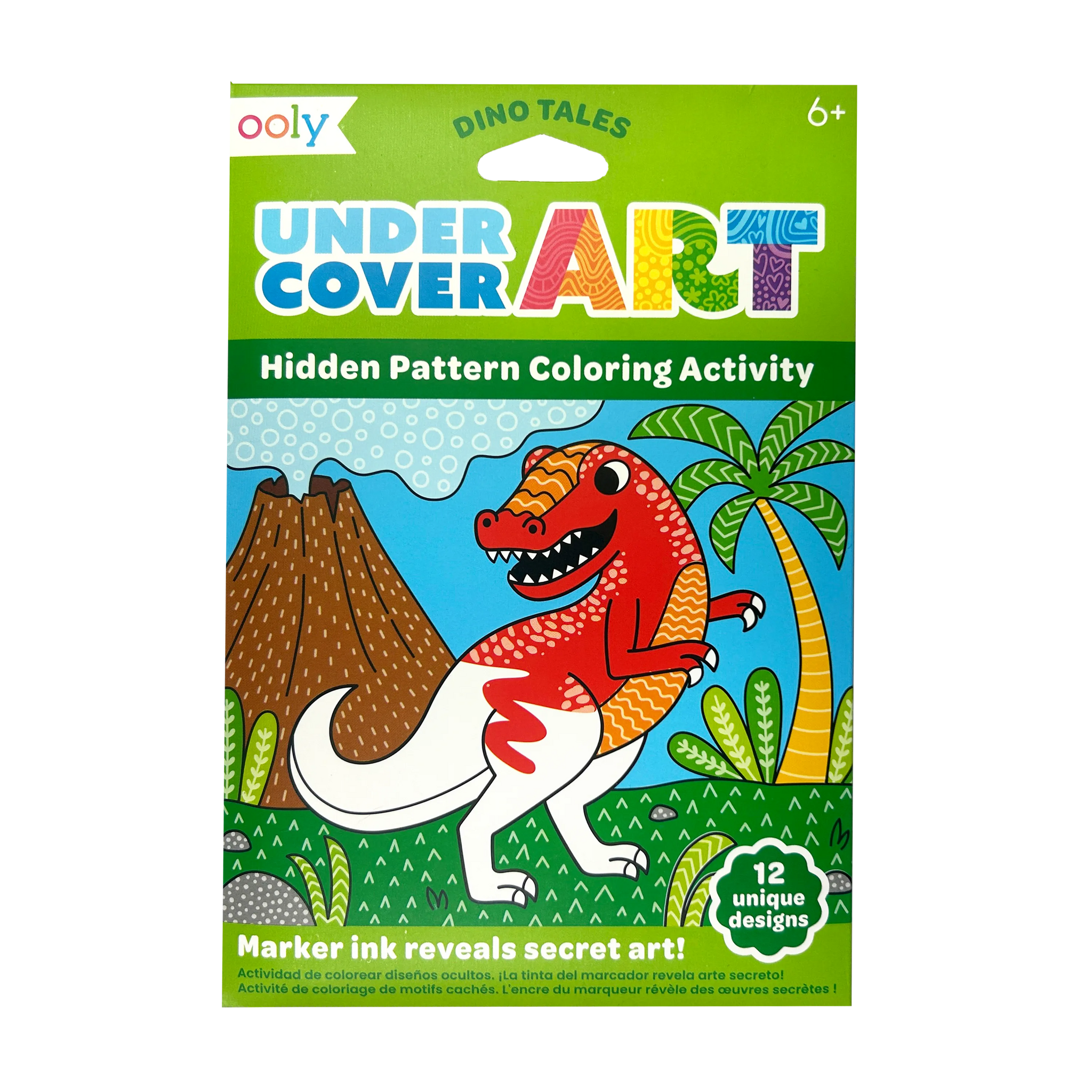 Undercover Art Hidden Pattern Coloring Activity Art Cards - Dino Tales ...
