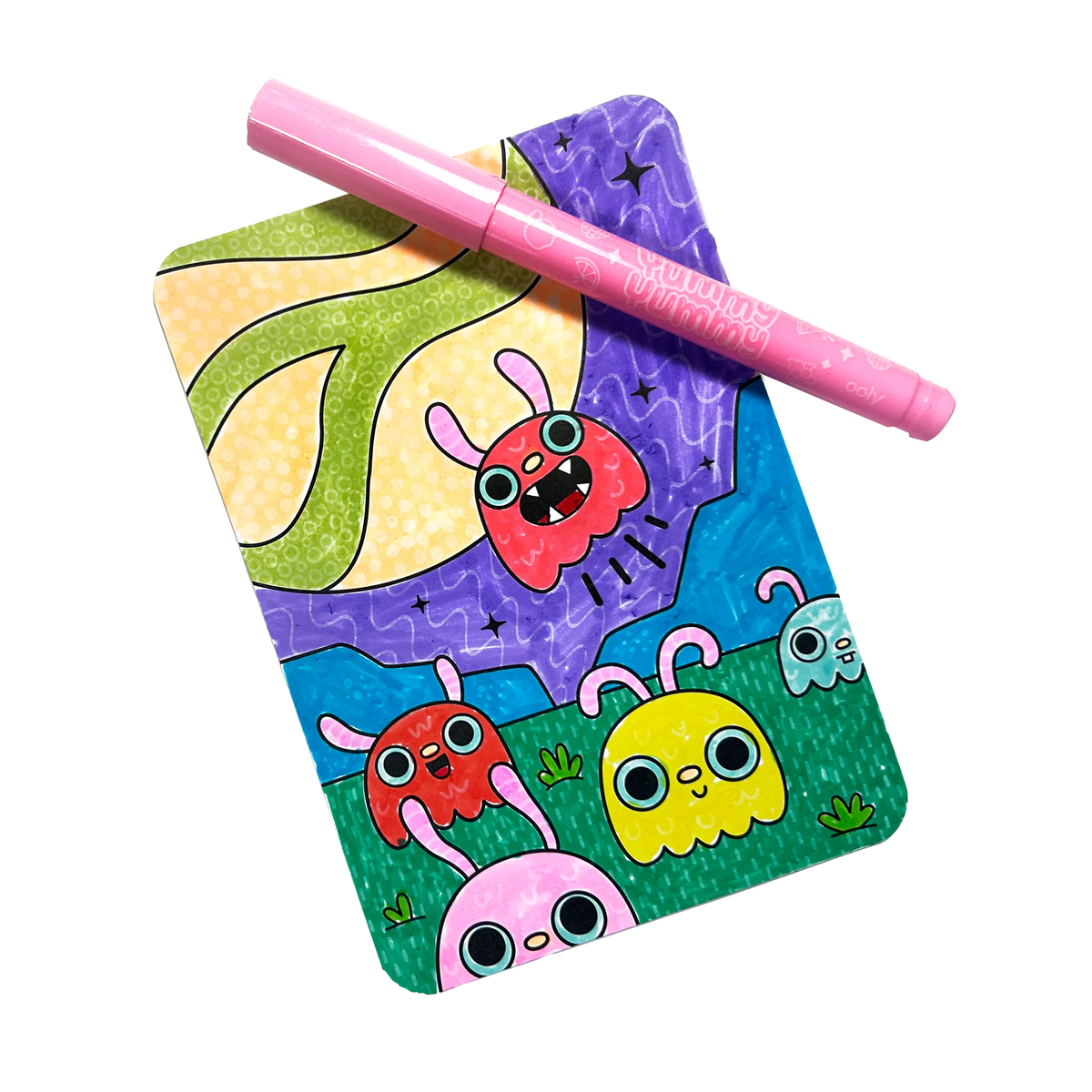 Undercover Art Hidden Pattern Coloring Activity Art Cards - Monster ...