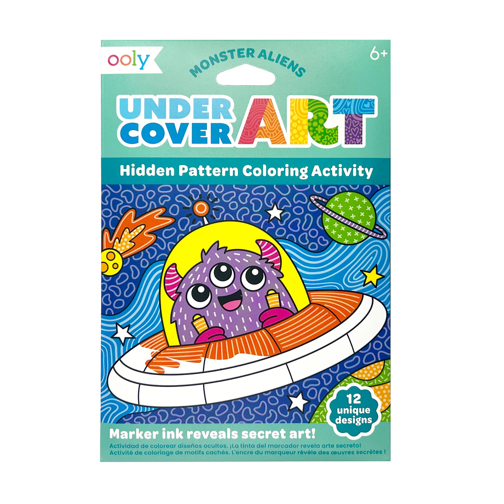 Undercover Art Hidden Pattern Coloring Activity Art Cards - Monster ...
