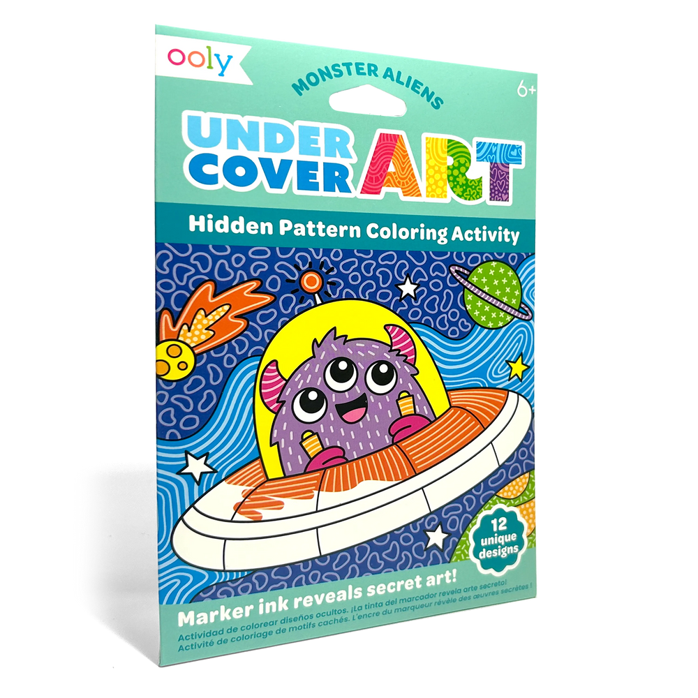 Undercover Art Hidden Pattern Coloring Activity Art Cards - Monster ...