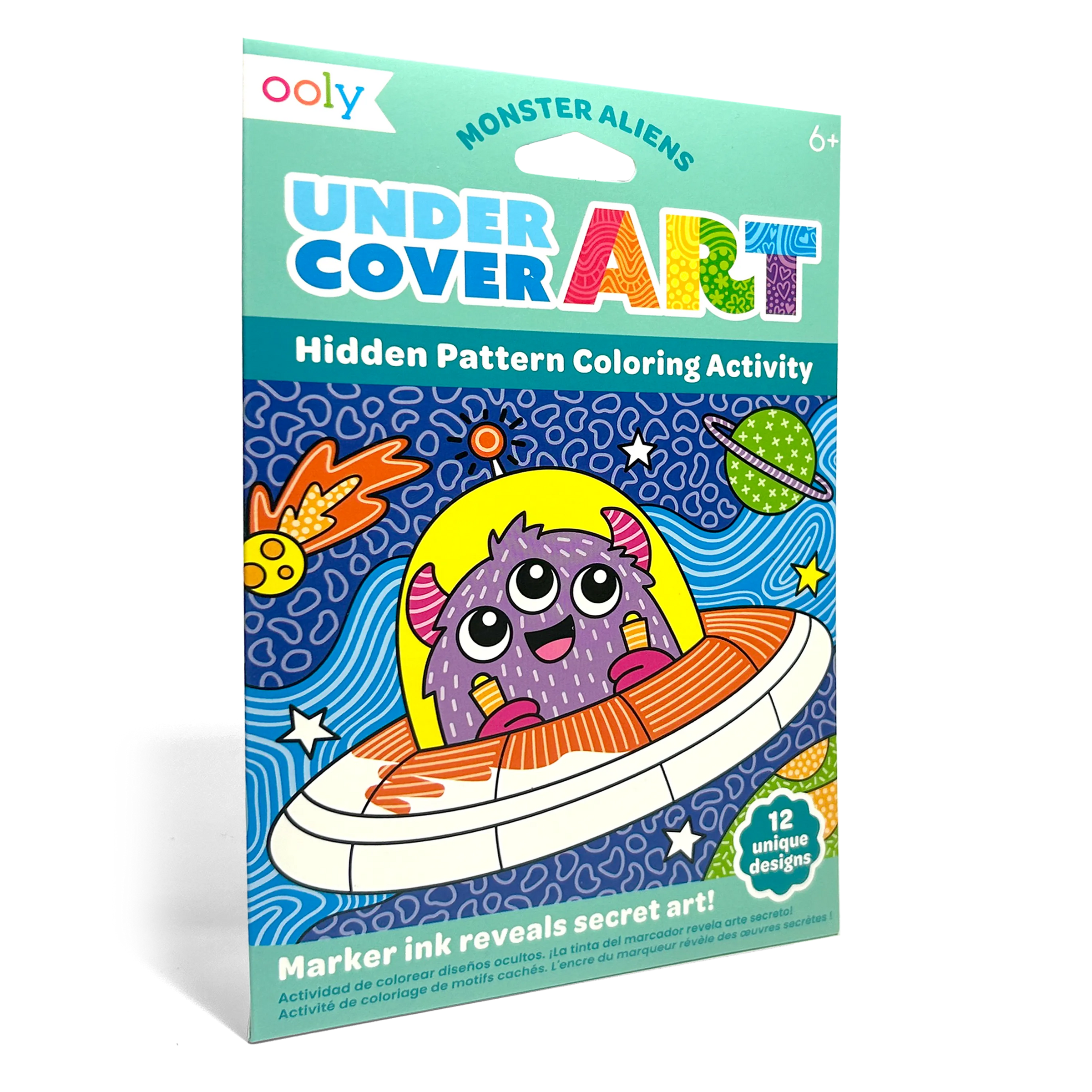 Undercover Art Hidden Pattern Coloring Activity Art Cards - Monster ...