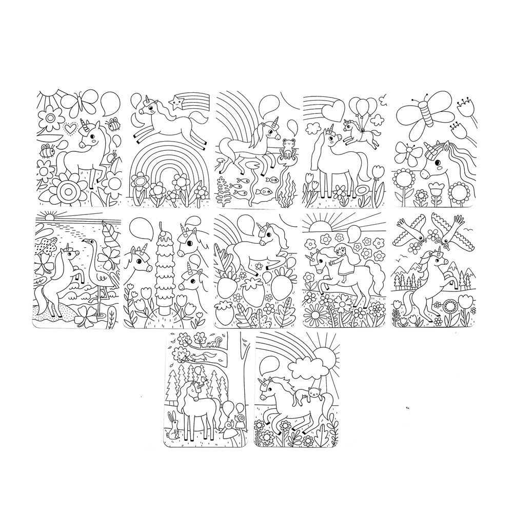 Undercover Art Hidden Pattern Coloring Activity Art Cards - Unicorn ...