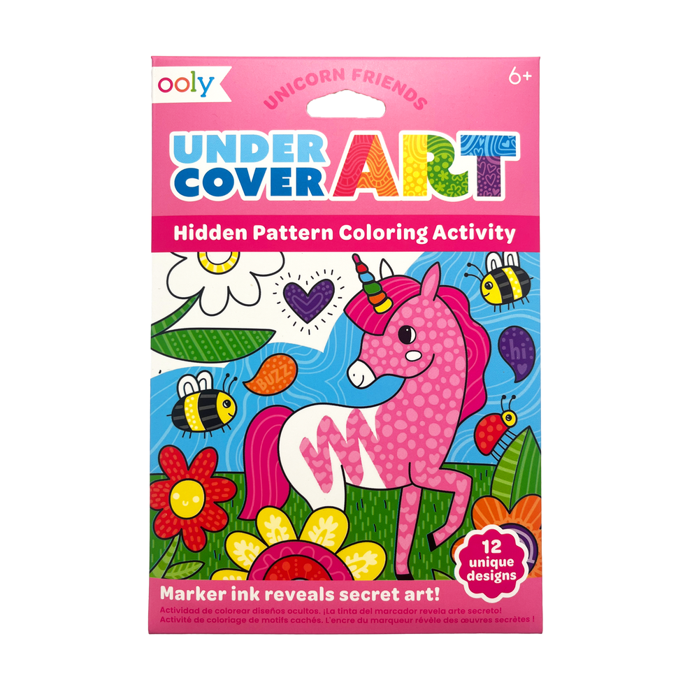 Undercover Art Hidden Pattern Coloring Activity Art Cards - Unicorn ...