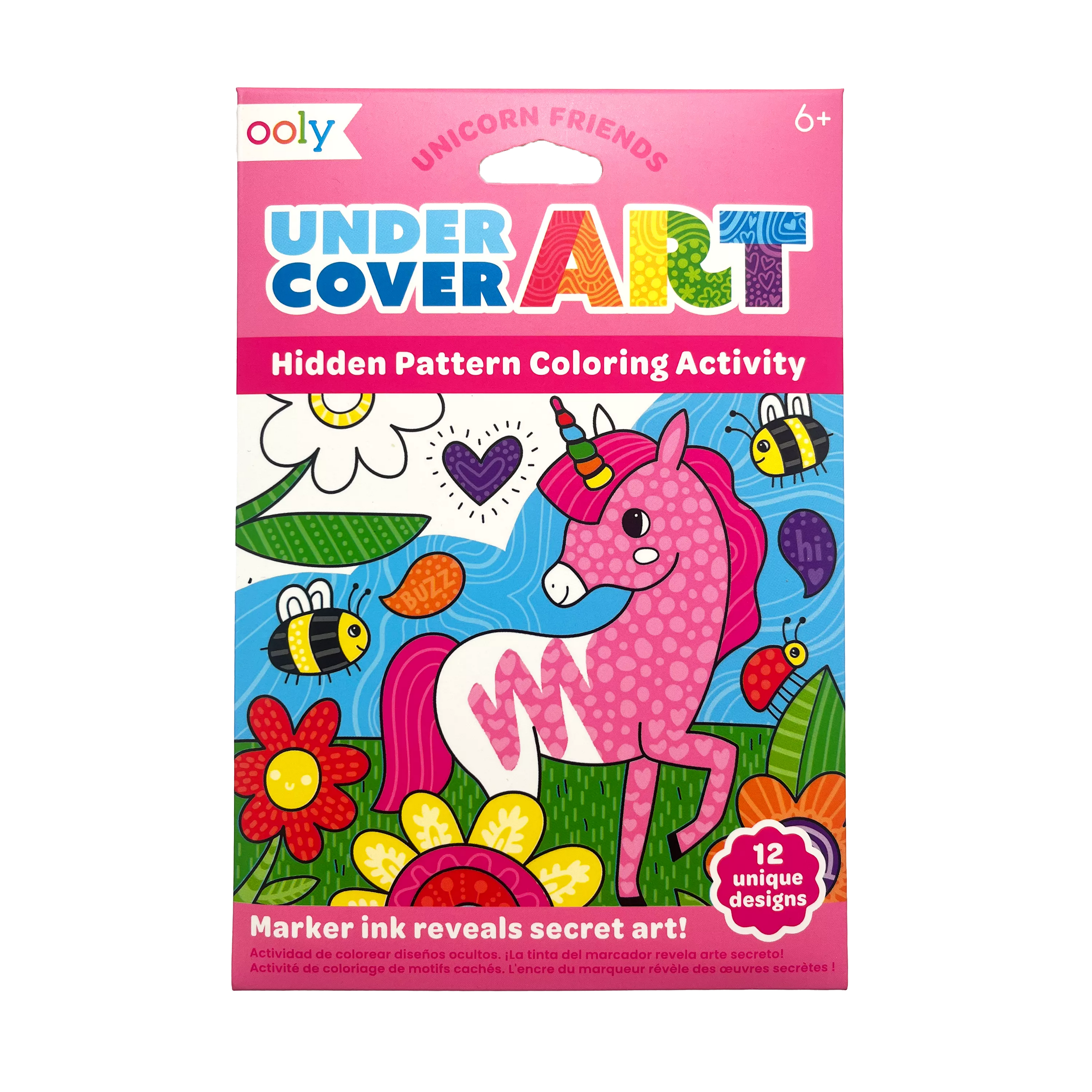 Undercover Art Hidden Pattern Coloring Activity Art Cards - Unicorn Fr