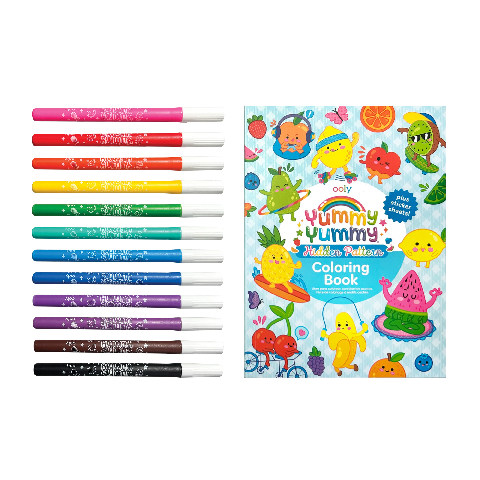 Yummy Yummy Scented Coloring Kit - Markers Stickers Coloring Book - OOLY