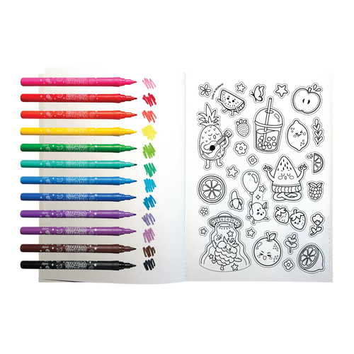 Yummy Yummy Scented Coloring Kit - Markers Stickers Coloring Book - OOLY