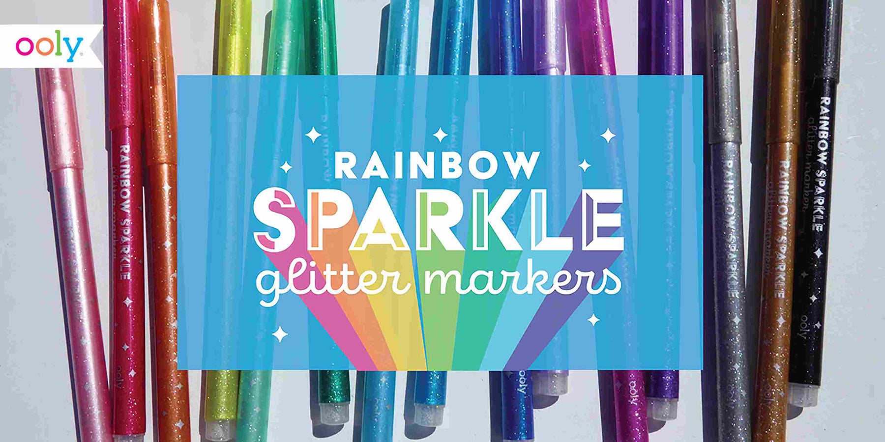 Rainbow Sparkle Glitter Markers - Set of 15 - OOLY
