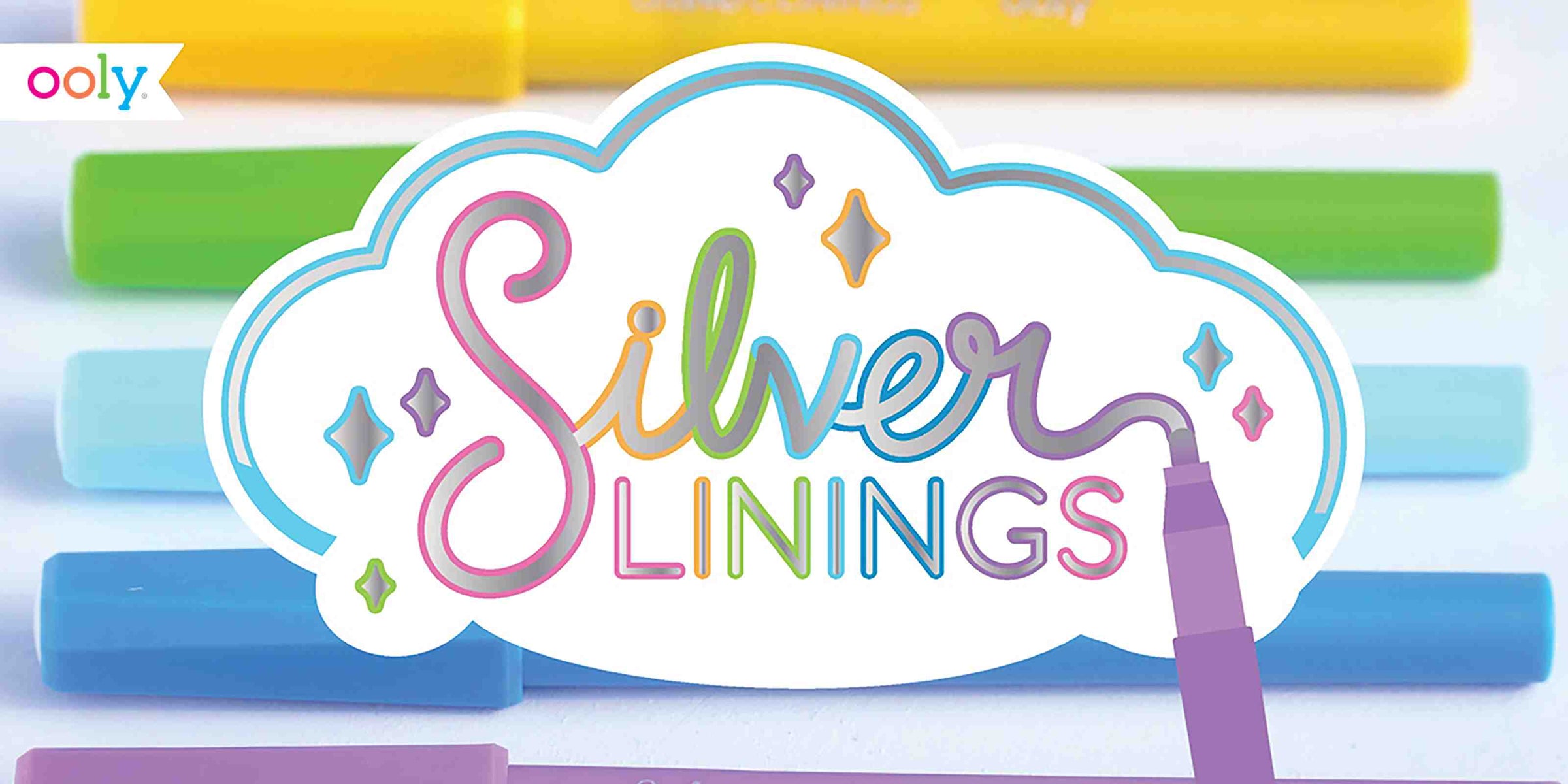 Silver Linings Outline Markers - Set of 6 - OOLY