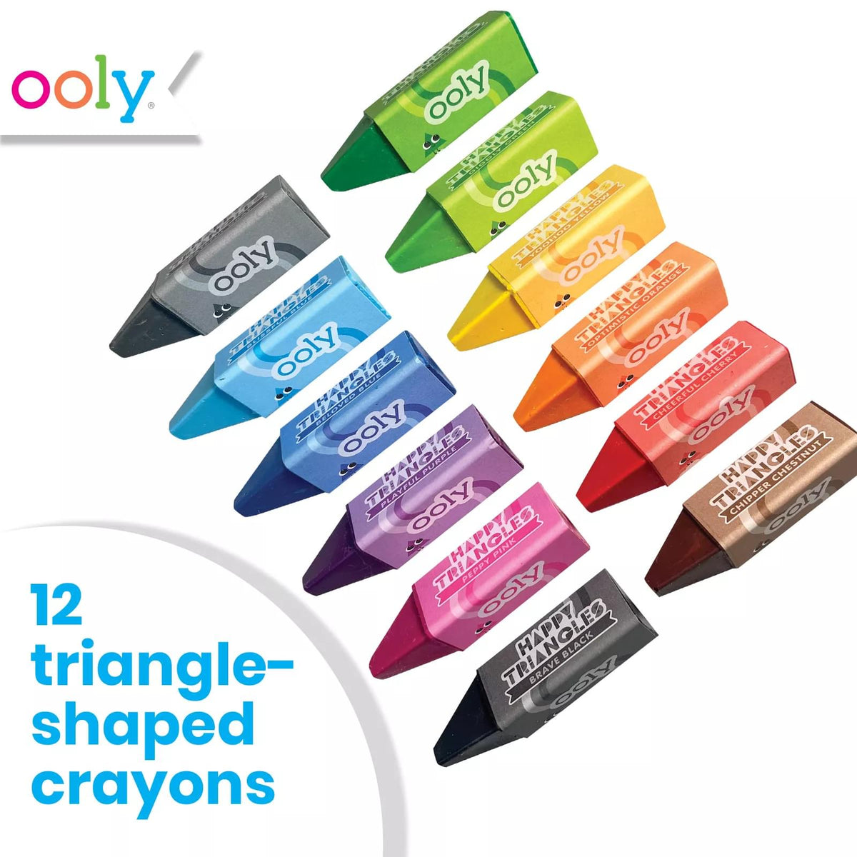 Happy Triangles Jumbo Crayons - Set of 12 - OOLY