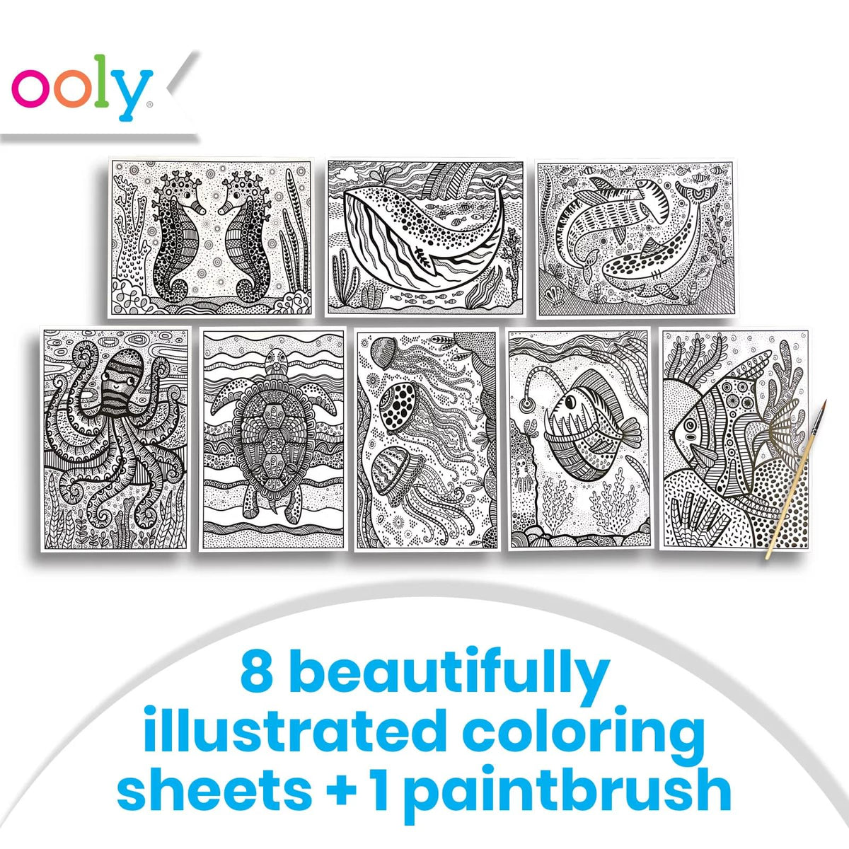 Hidden Colors Magic Paint Sheets - Magic Ocean - OOLY