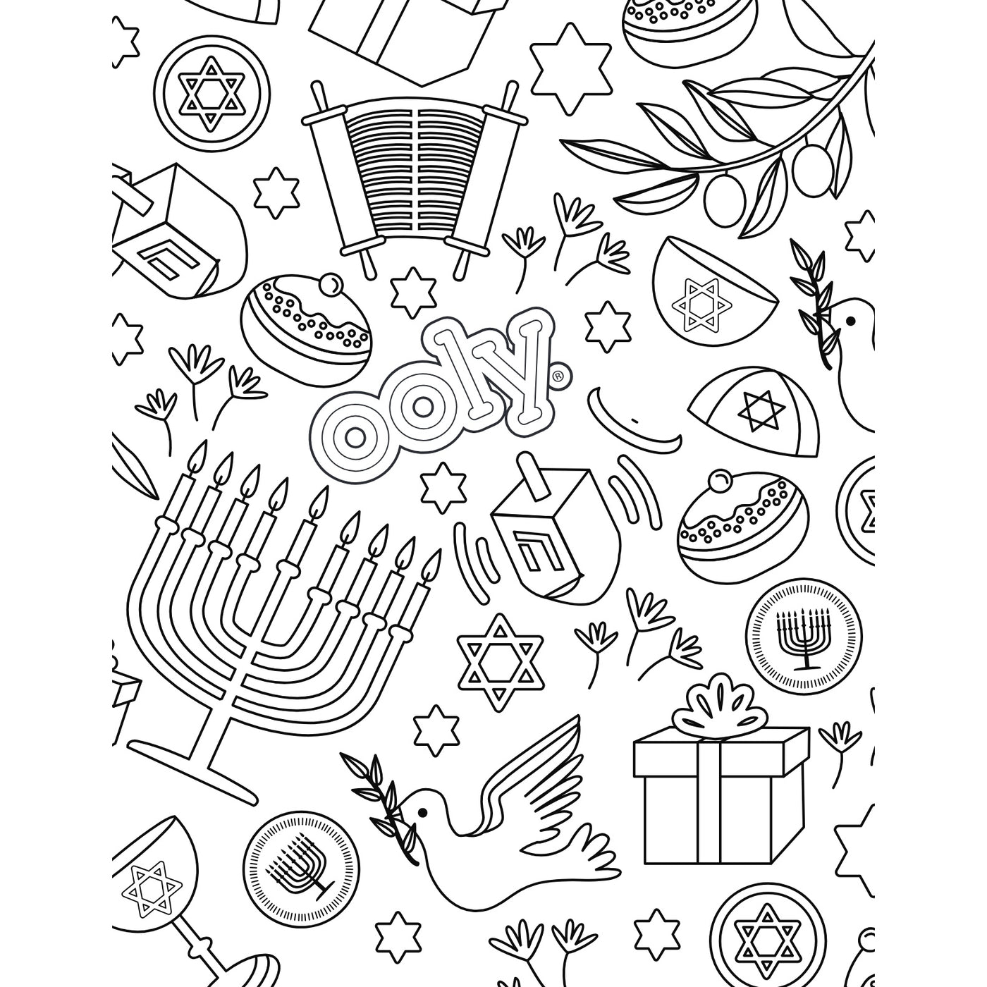 Cute Holiday Free Coloring Pages | Christmas, Hanukkah | OOLY.com