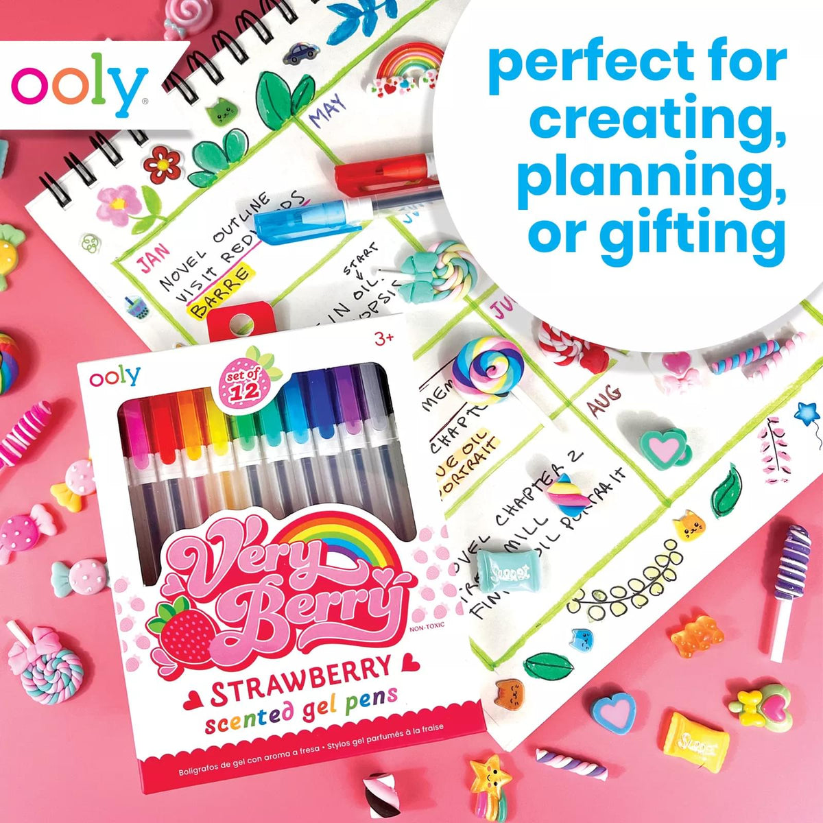 Very Berry Scented Gel Pens - Set of 12 - OOLY