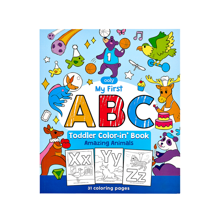 ABC: Amazing Animals Toddler Coloring Book - 31 Pages - OOLY
