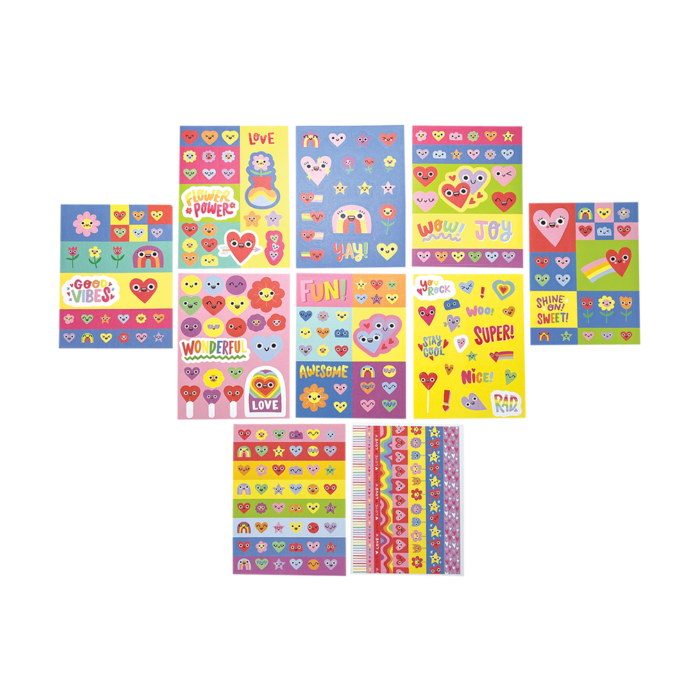 Stickiville Rainbow Hearts Stickers - OOLY