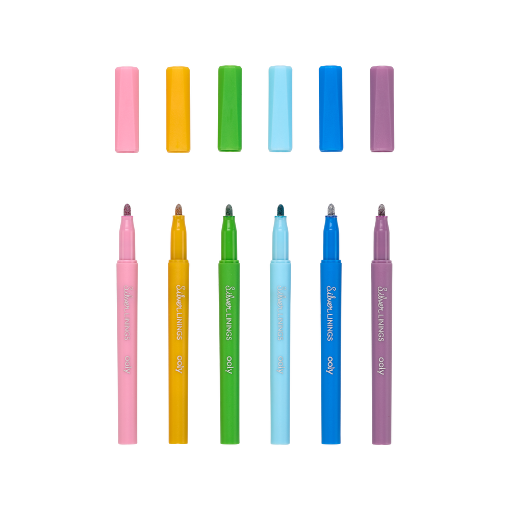 Silver Linings Outline Markers - Set of 6 - OOLY
