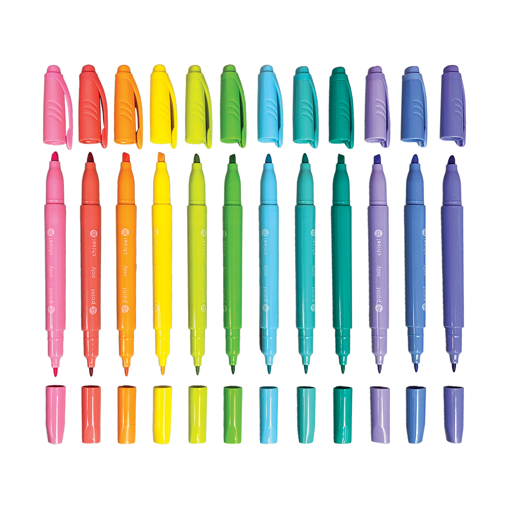 Pastel Hues Dual Tip Markers - Set of 12 - OOLY