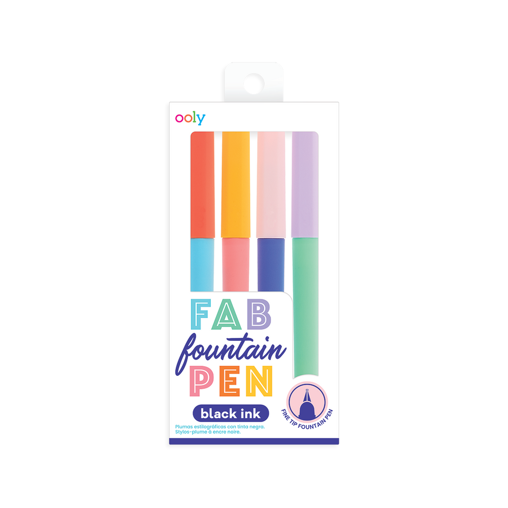 Color Write Fountain Pens Colored Ink Refills - Set of 8 - OOLY