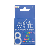 Color Write Fountain Pens Colored Ink Refills - Set of 8 - OOLY