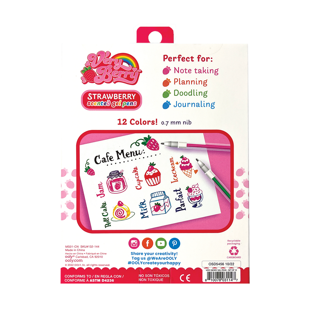 Very Berry Scented Gel Pens - Set of 12 - OOLY