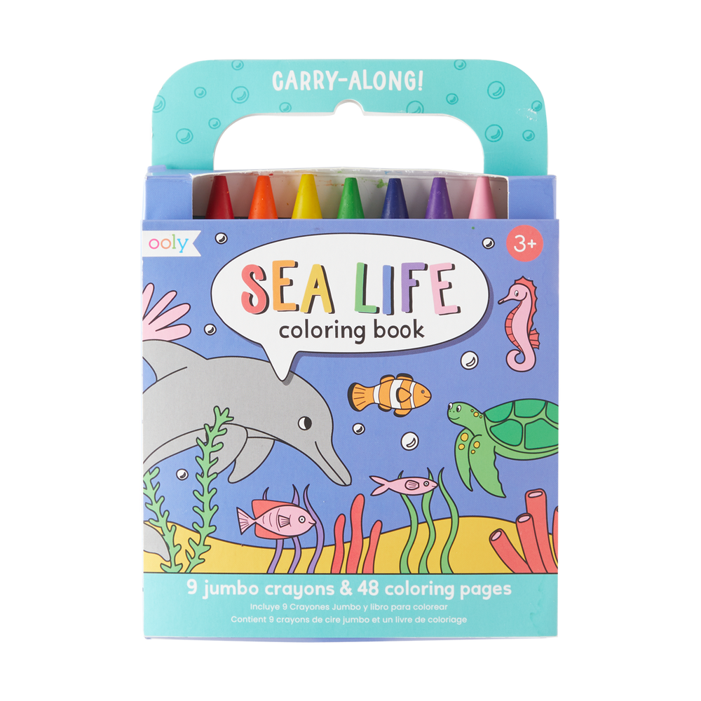 Carry Along Coloring Book and Crayon Set - Sea Life - OOLY