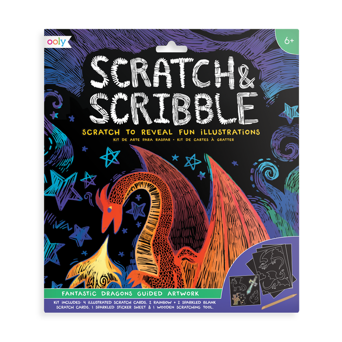 Fantastic Dragon Scratch and Scribble Art Kit - OOLY