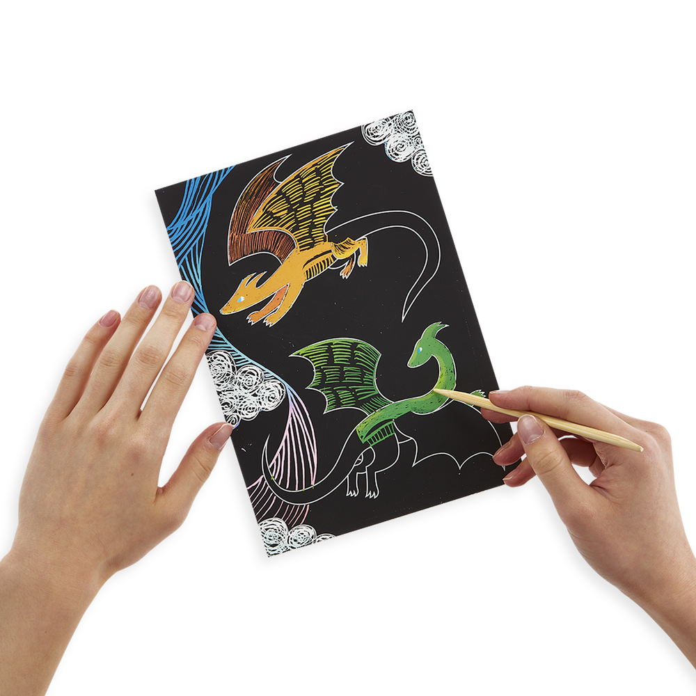Fantastic Dragon Scratch and Scribble Art Kit - OOLY