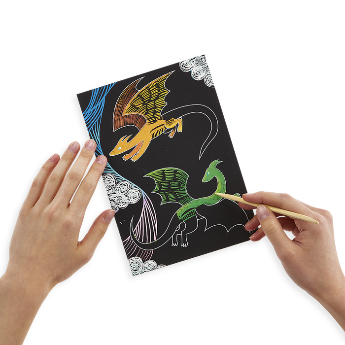 Fantastic Dragon Scratch and Scribble Art Kit - OOLY
