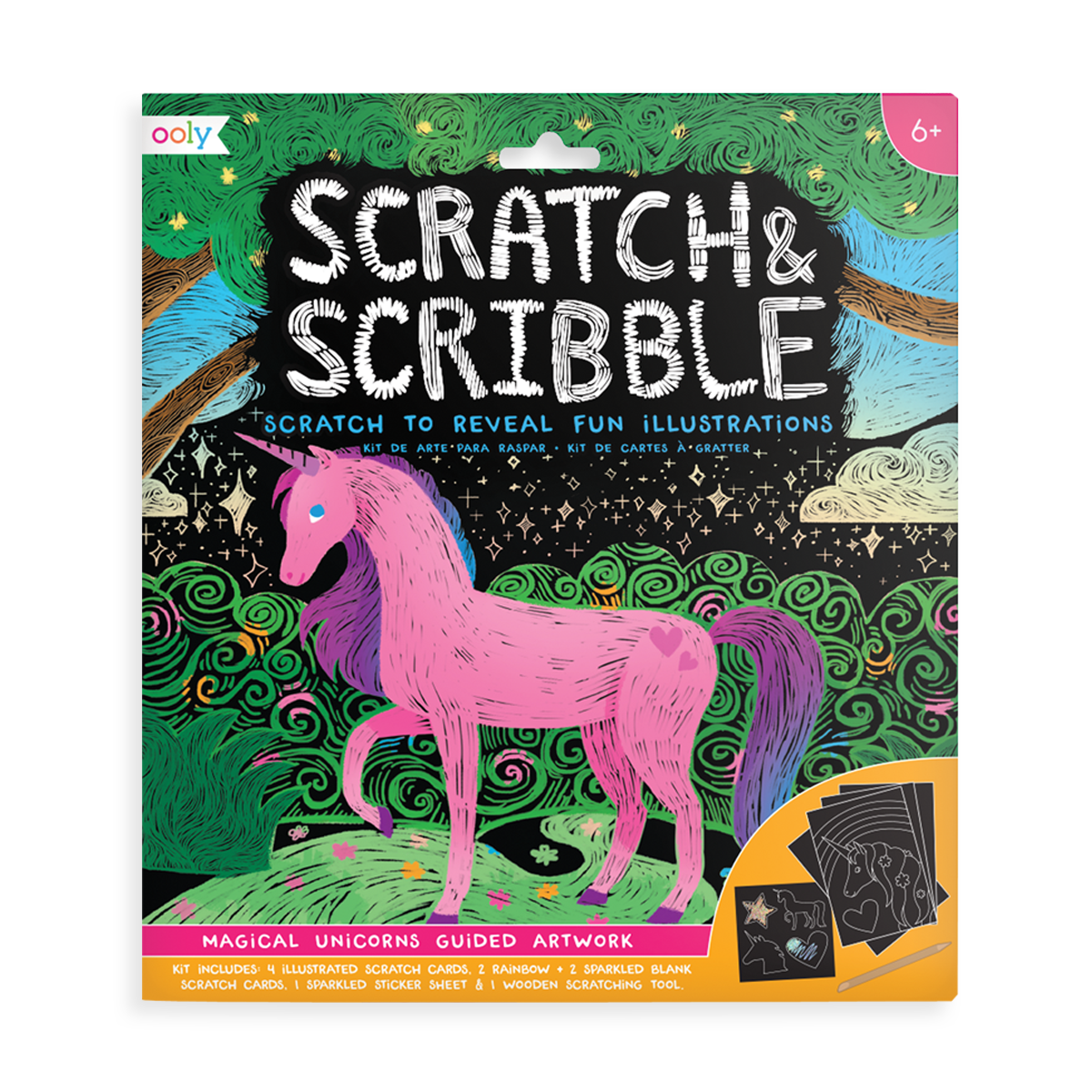 Magical Unicorn Scratch and Scribble Scratch Art Kit - OOLY
